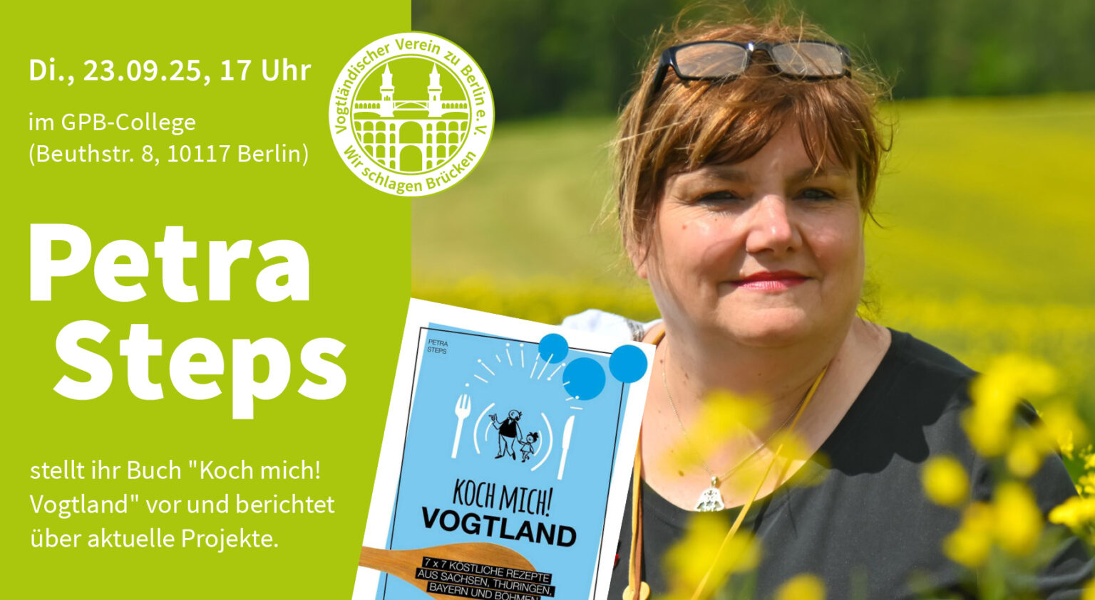 Vogtlandstammtisch am 23. September 2025, 17 Uhr mit Petra Steps ...